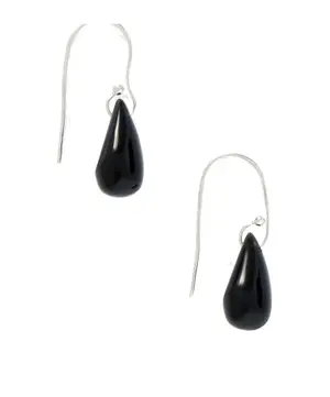 SOPHIE BUHAI Droplet Onyx Earrings - Silver