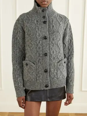 BLAZÉ MILANO Cable-knit Wool-blend Cardigan