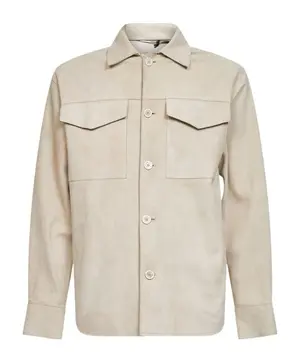 LARDINI Buttoned Chest-pockets Shirt - Camel