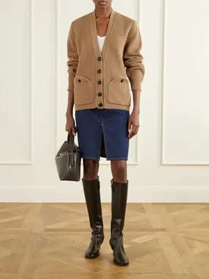 BLAZÉ MILANO Ribbed Wool And Cashmere-blend Cardigan