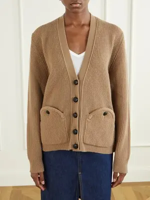 BLAZÉ MILANO Ribbed Wool And Cashmere-blend Cardigan