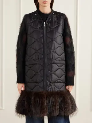Sacai Fur-trim Hooded Coat
