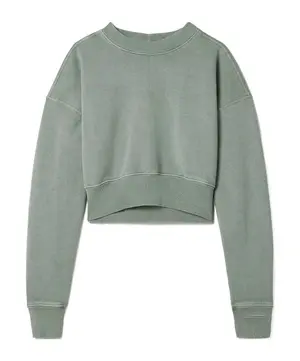 SLVRLAKE Cropped Cotton-jersey Sweatshirt