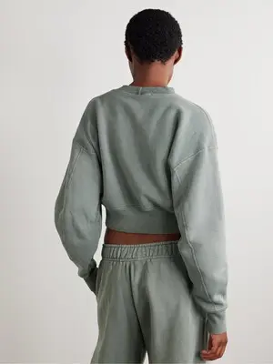 SLVRLAKE Cropped Cotton-jersey Sweatshirt