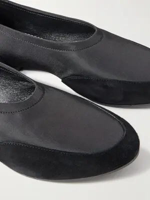 Staud Alba Sport Suede-trimmed Shell Ballet Flats