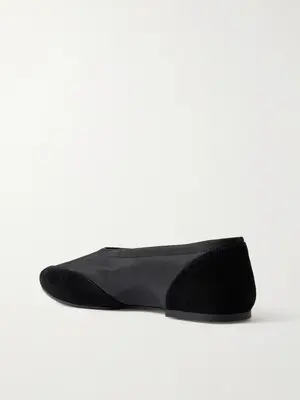 Staud Alba Sport Suede-trimmed Shell Ballet Flats - No