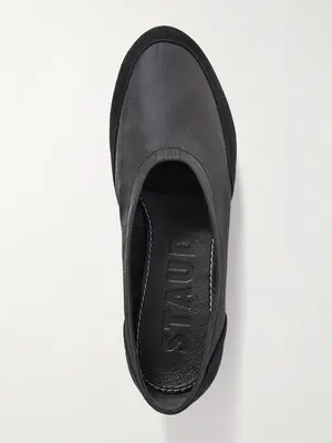 Staud Alba Sport Suede-trimmed Shell Ballet Flats - No