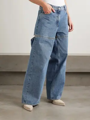 Attico Cutout Paneled Boyfriend Jeans