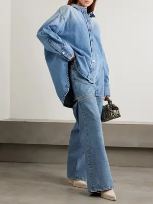 Attico Cutout Paneled Boyfriend Jeans