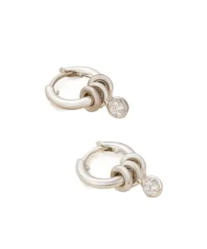 SPINELLI KILCOLLIN Sterling Silver Diamond Hoop Earrings