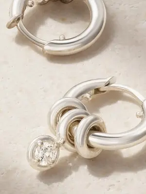 SPINELLI KILCOLLIN Sterling Silver Diamond Hoop Earrings