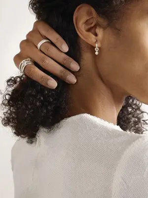 SPINELLI KILCOLLIN Sterling Silver Diamond Hoop Earrings