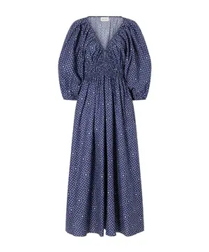 Matteau Printed Organic Cotton Midi Dress - Blue