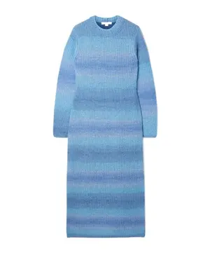 Vince Space-dyed Open-knit Midi Dress - Blue