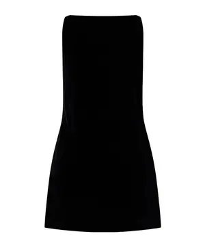 Brandon Maxwell Paneled Velvet Mini Dress - Black