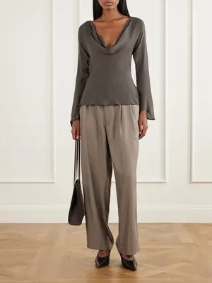 KALLMEYER Draped Silk-georgette Blouse