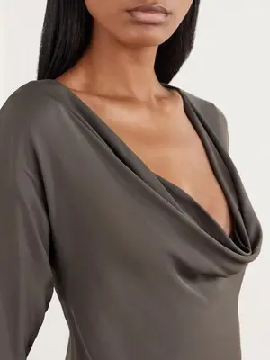 KALLMEYER Draped Silk-georgette Blouse