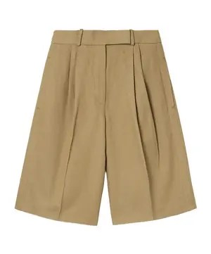 Proenza Schouler Cotton And Linen-blend Twill Shorts - Beige
