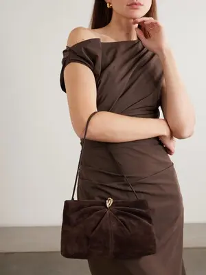 LOEFFLER RANDALL Gathered Suede Clutch
