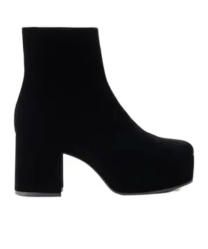 GIANVITO ROSSI Velvet Ankle Boots - Black