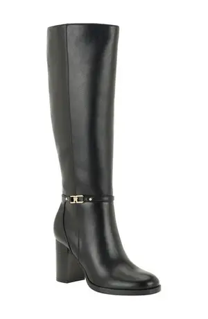 Tommy Hilfiger Umbra Knee High Faux Leather Boot - Black