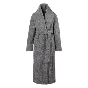 JANA COSHÈ Melange Wool Belted Coat – Long Soft Robe-style Outerwear