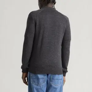 DRAKE'S Long Sleeve Merino Wool Knitted Polo