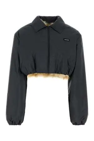 Miu Miu Graphite Nylon Jacket - Gray