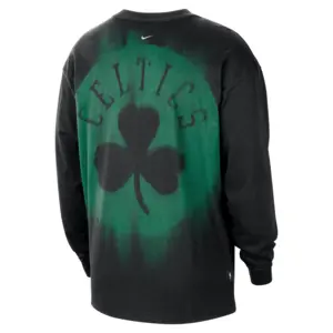Nike Boston Celtics Standard Issue Dri-fit Long-sleeve Basketball Top - Black