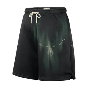 Nike Milwaukee Bucks Standard Issue Fleece Basketball Shorts - Black