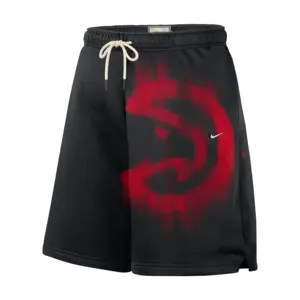Nike Atlanta Hawks Standard Issue Fleece Basketball Shorts - Black