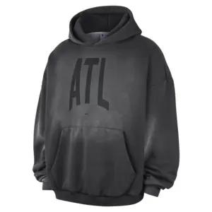 Nike Atlanta Hawks Standard Issue Therma-fit Fleece Basketball Pullover Hoodie - Grey