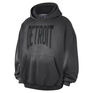 Nike Detroit Pistons Standard Issue Therma-fit Fleece Basketball Pullover Hoodie - Grey