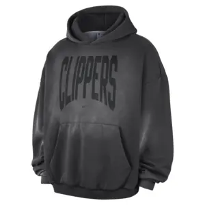 Nike La Clippers Standard Issue Therma-fit Fleece Basketball Pullover Hoodie - Grey