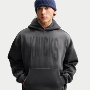 Nike New York Knicks Standard Issue Therma-fit Fleece Basketball Pullover Hoodie - Grey