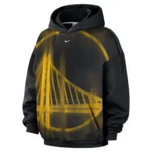 Nike Golden State Warriors Standard Issue Fleece Basketball Hoodie - Black
