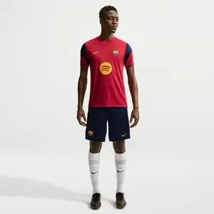 Nike Fc Barcelona Strike Dri-fit Soccer Knit Shorts - Blue