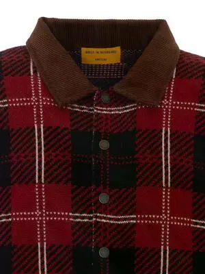 Guest In Residence Check-motif Velvet-collar Jacket