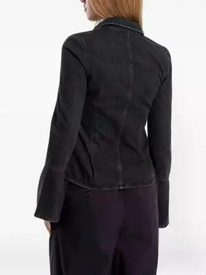 Karl Lagerfeld Bell-sleeve Denim Shirt - Black