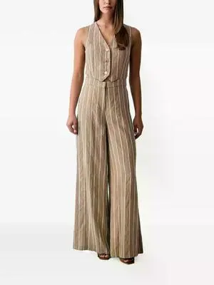 MORGAN Striped Wide-leg Jumpsuit - Neutrals