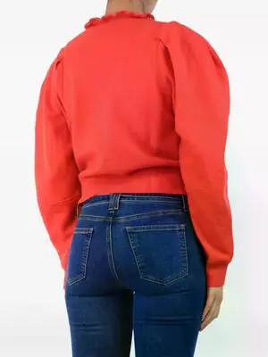 Ulla Johnson Ruffle-neck Puff-sleeve Sweater - Red