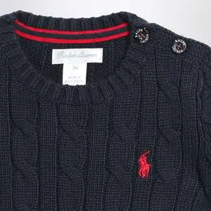 Polo Ralph Lauren Navy Cable-knit Cotton Sweater
