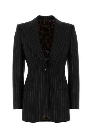 Dolce & Gabbana Embroidered Stretch Wool Blazer - Multicolor