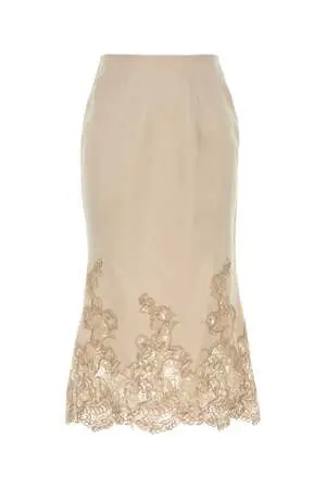 ERMANO SCERVINO Ermanno Scervino Sand Satin Skirt - Brown