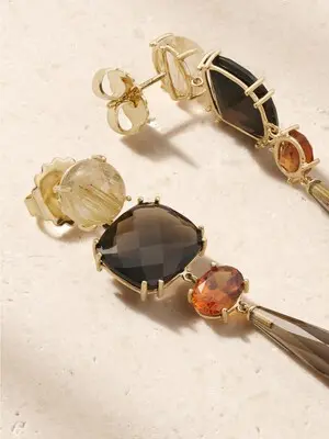 OLE LYNGGAARD COPENHAGEN Lotus 18-karat Gold Multi-stone Earrings