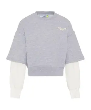 MSGM Double-layered Embroidered Sweatshirt - Grey