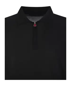 Kiton Long Sleeved Zipped Knitted Polo Shirt