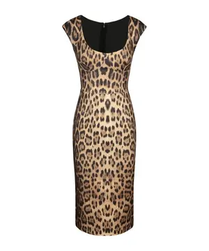 Roberto Cavalli Animal Print Midi Dress