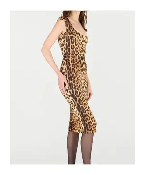 Roberto Cavalli Animal Print Midi Dress