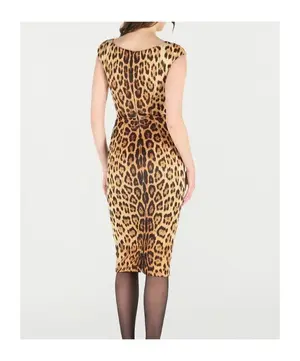 Roberto Cavalli Animal Print Midi Dress